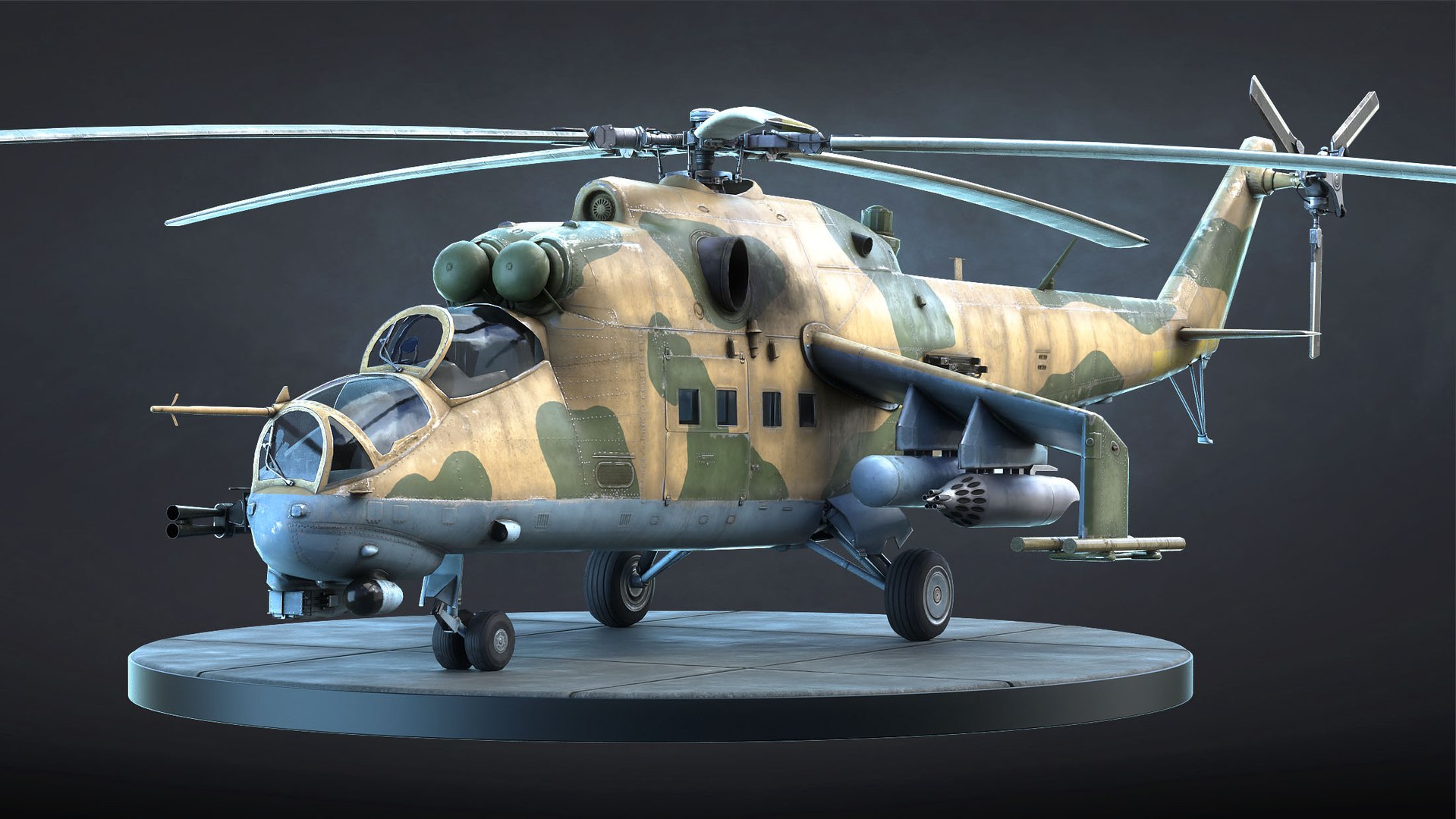 3D Mi-24 Helicopter Low-Poly Model - TurboSquid 1983269