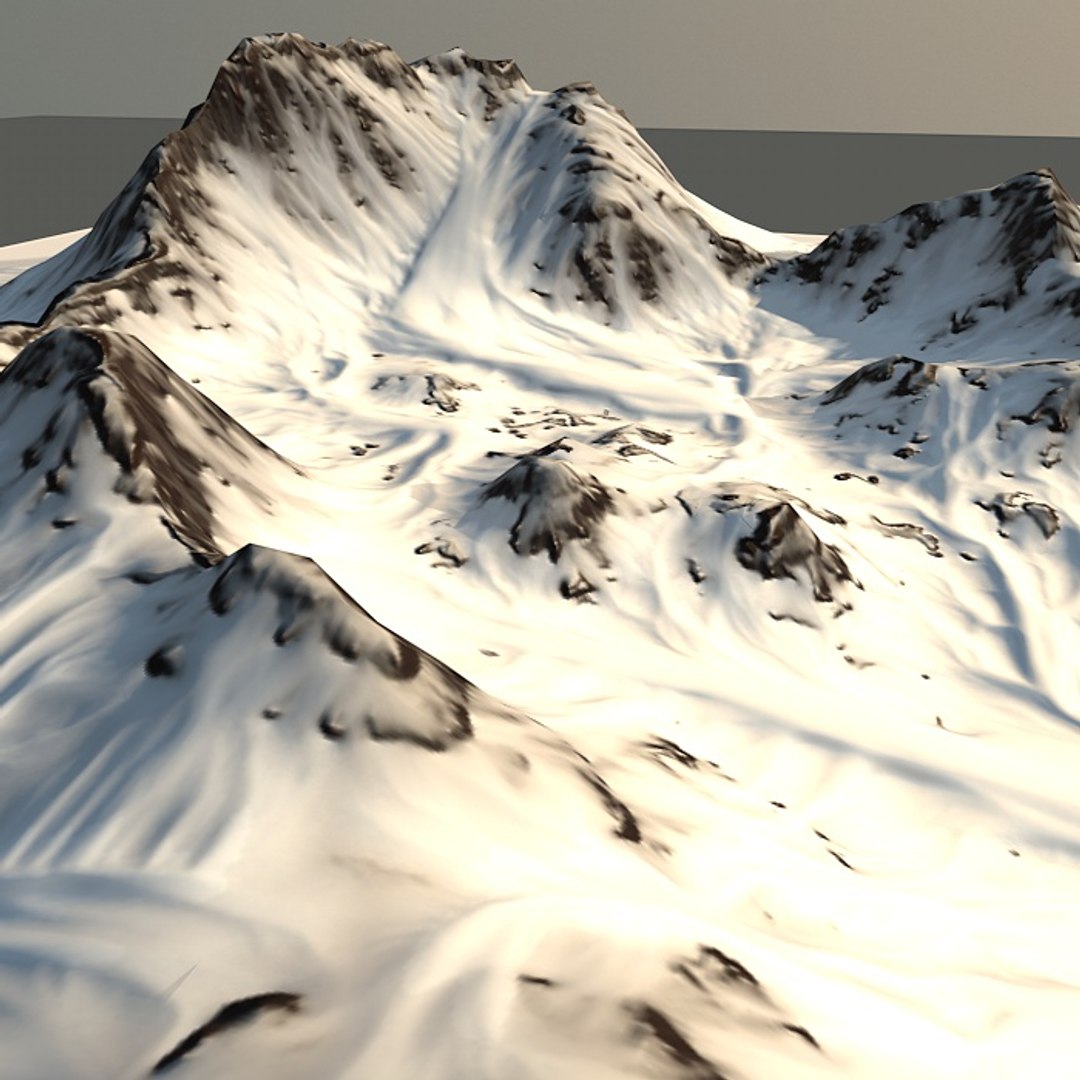 Snowy Mountain 3d Model