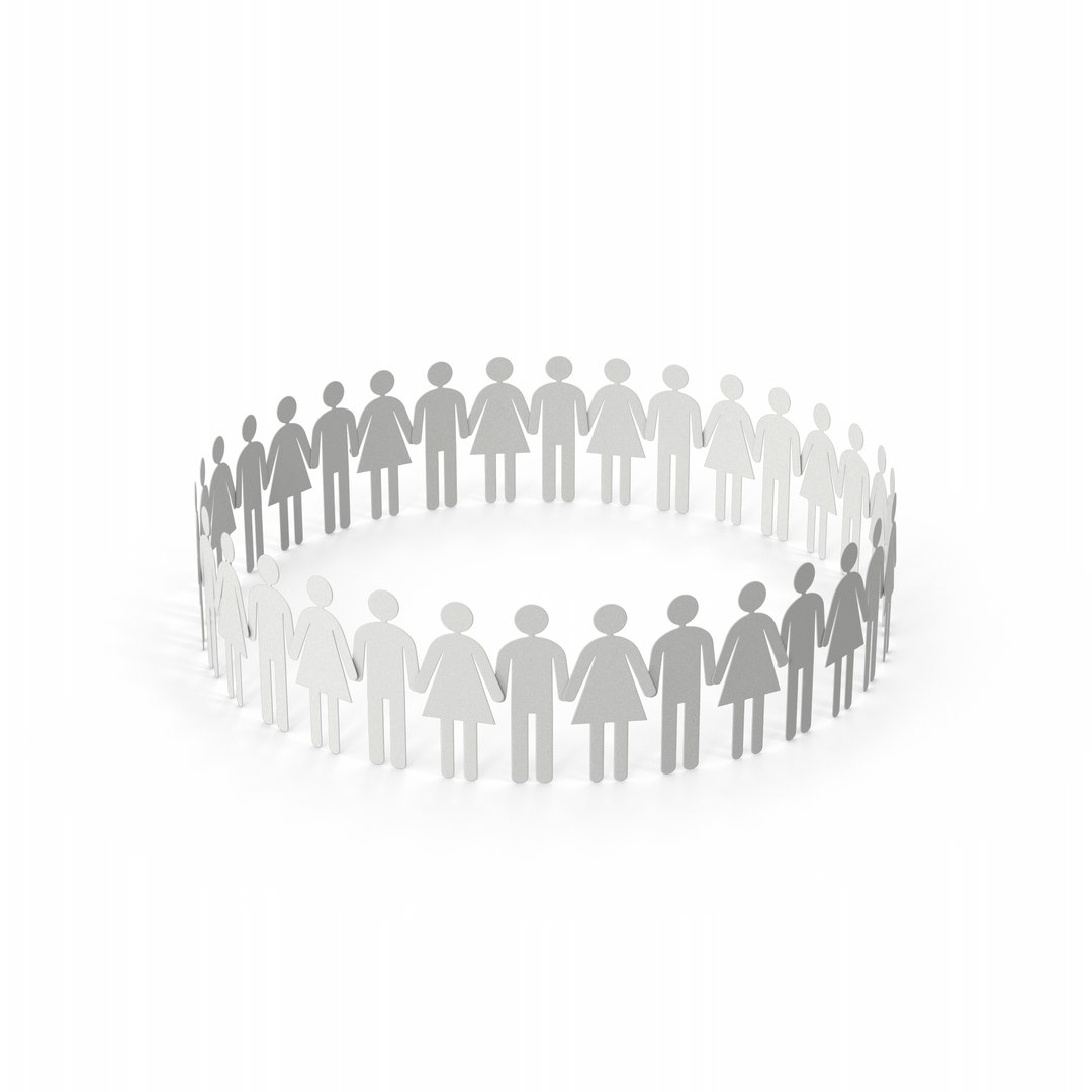 Paper Figures Holding Hands 3D - TurboSquid 2242889