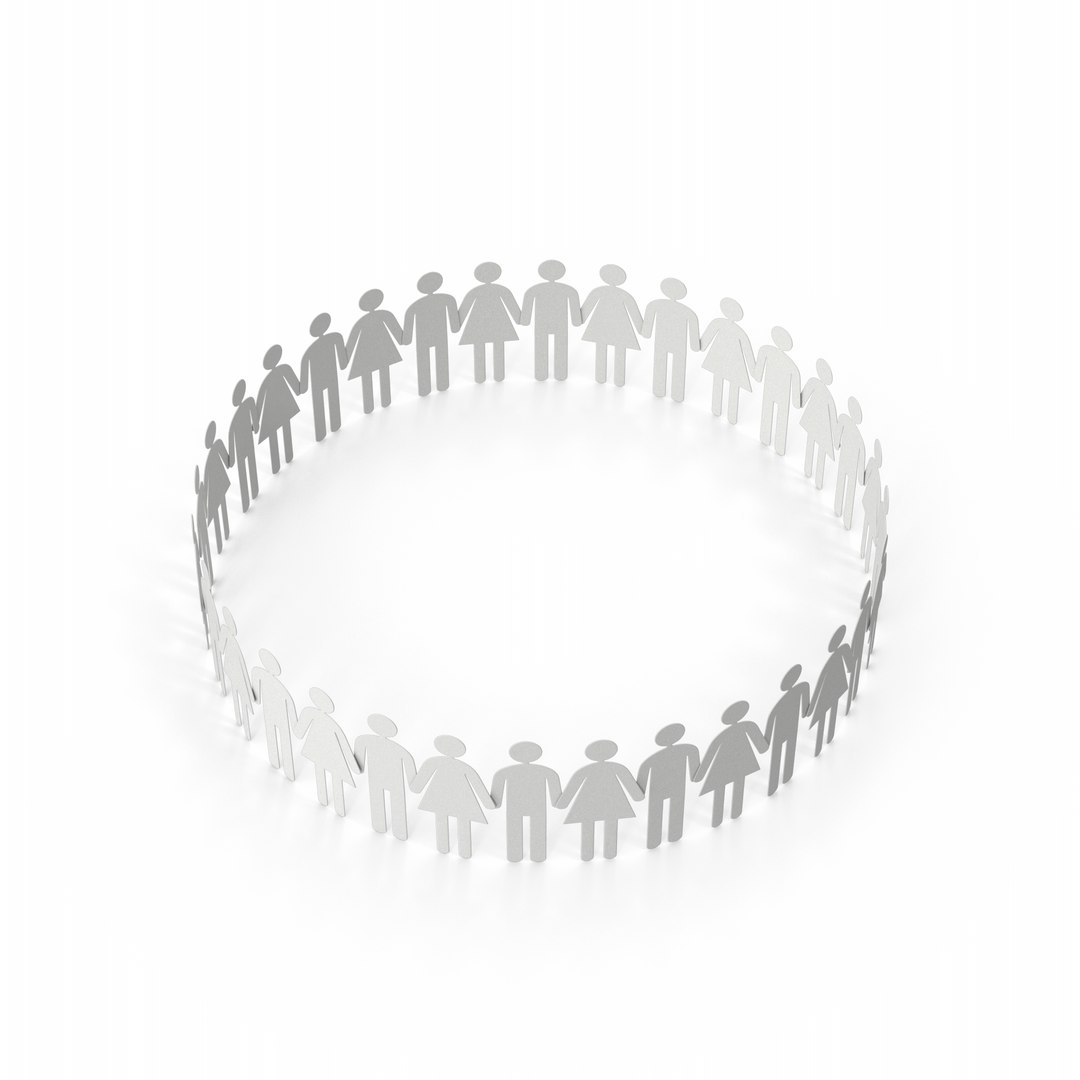 Paper Figures Holding Hands 3D - TurboSquid 2242889