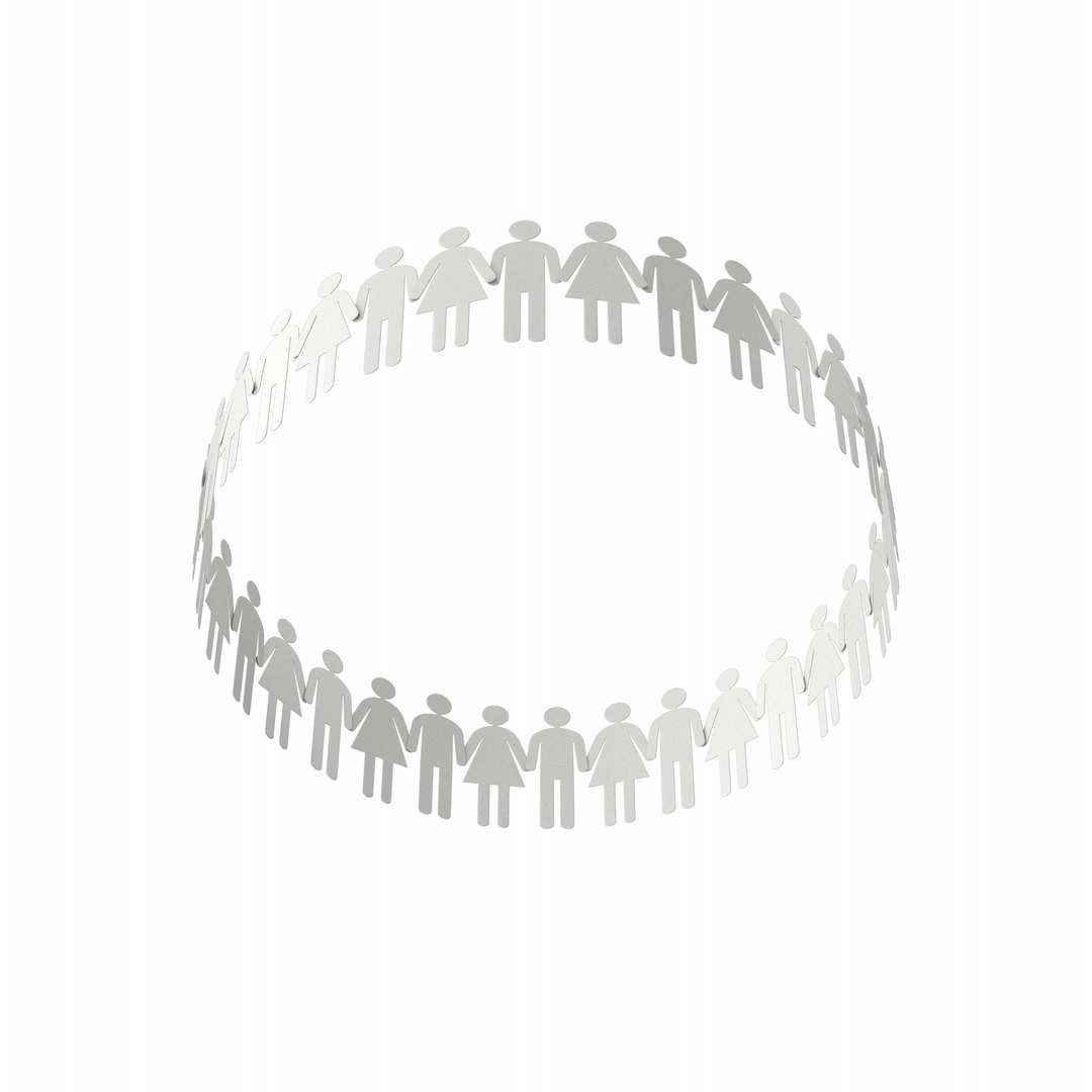 Paper Figures Holding Hands 3D - TurboSquid 2242889