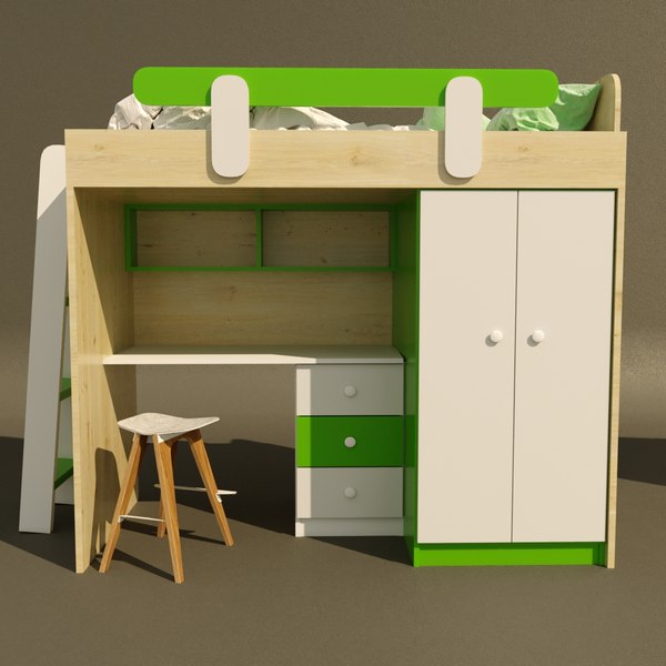 5 item bunk bed design collection. 3D - TurboSquid 1730480
