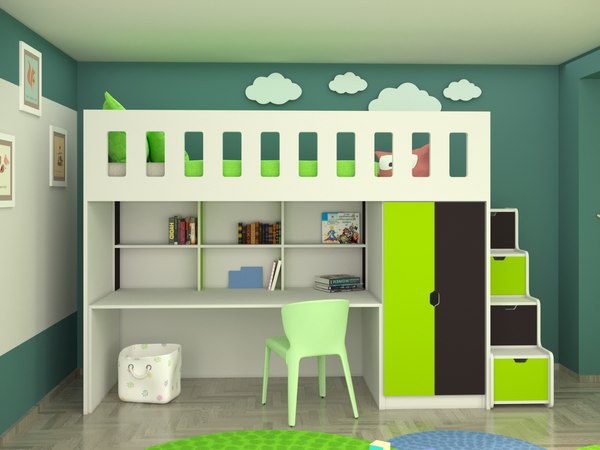 5 item bunk bed design collection. 3D - TurboSquid 1730480