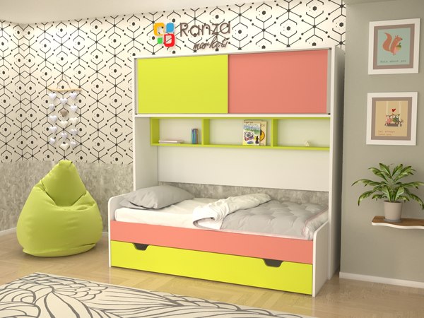 5 item bunk bed design collection. 3D - TurboSquid 1730480