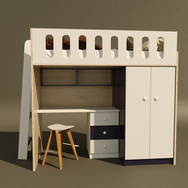 5 item bunk bed design collection. 3D - TurboSquid 1730480