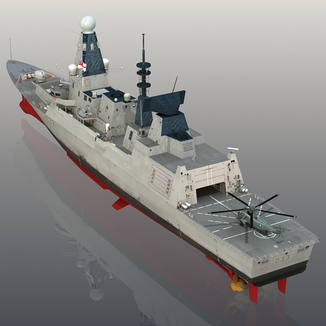 3d model hms dauntless d33 type 45