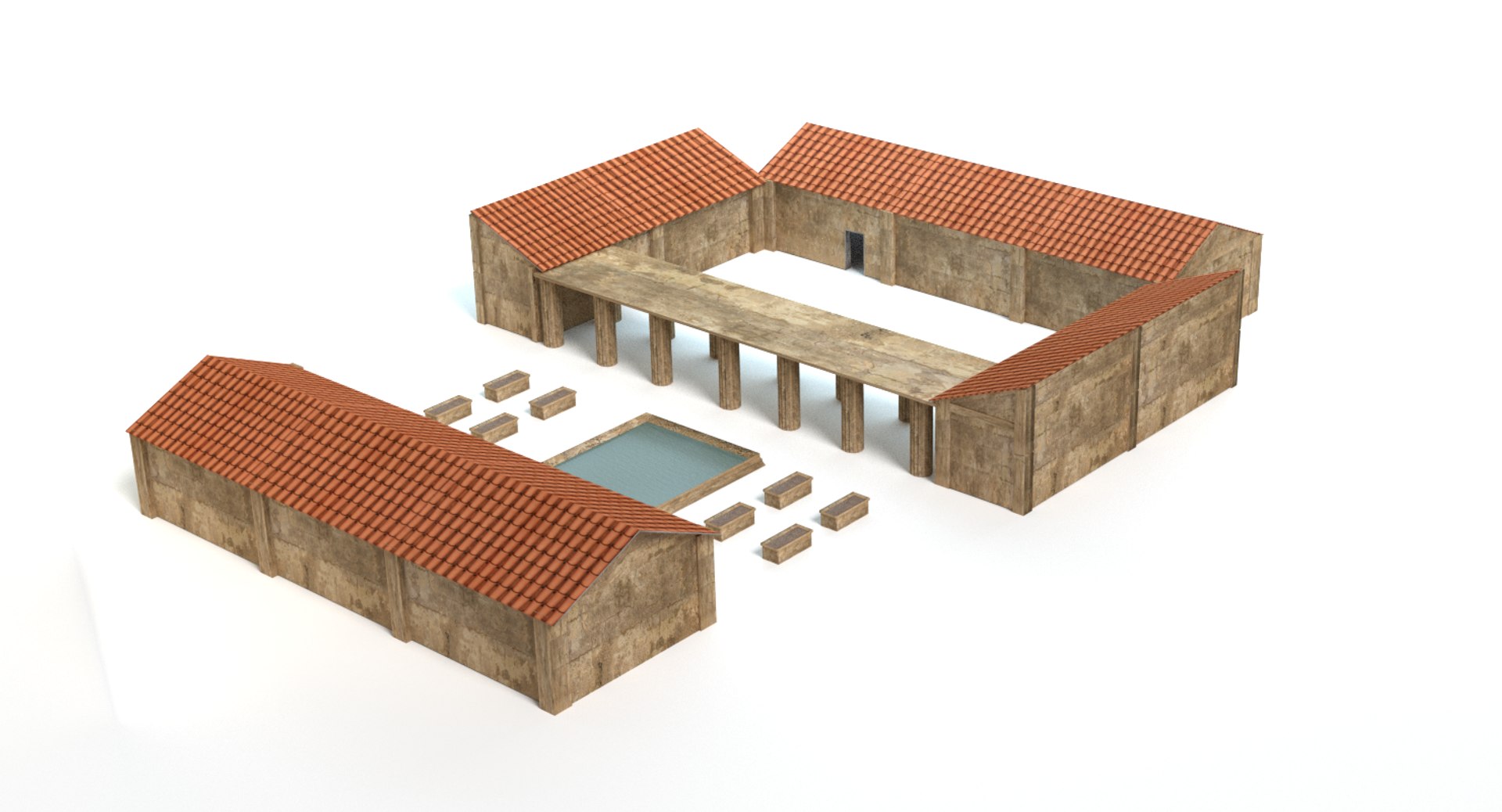 Roman Village 3d 3ds