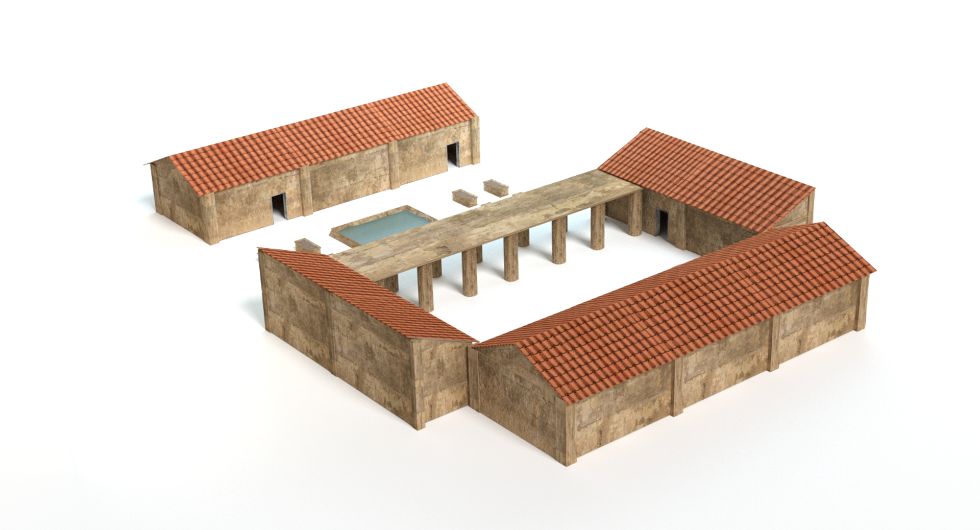 Roman Village 3d 3ds