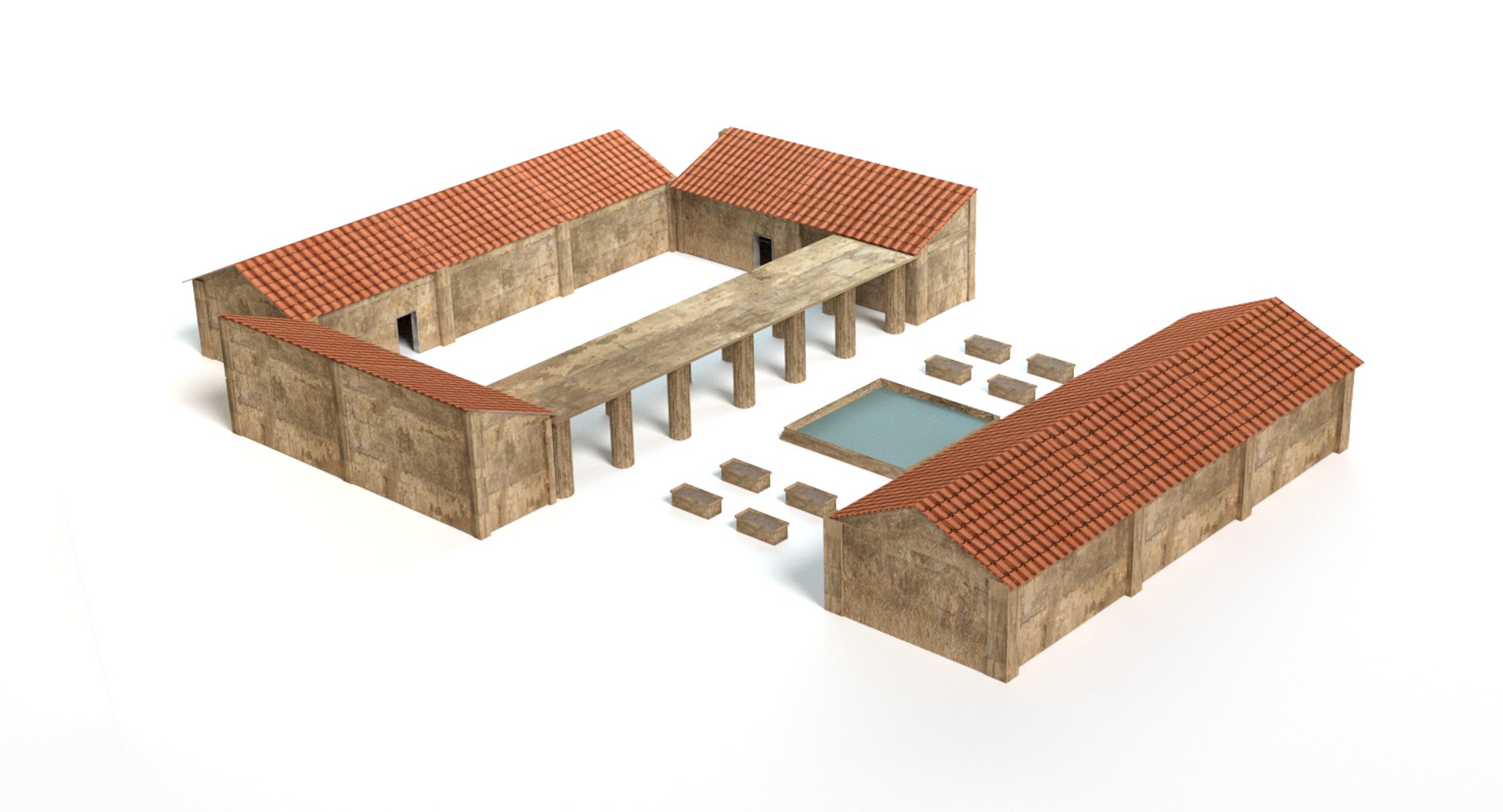 Roman Village 3d 3ds