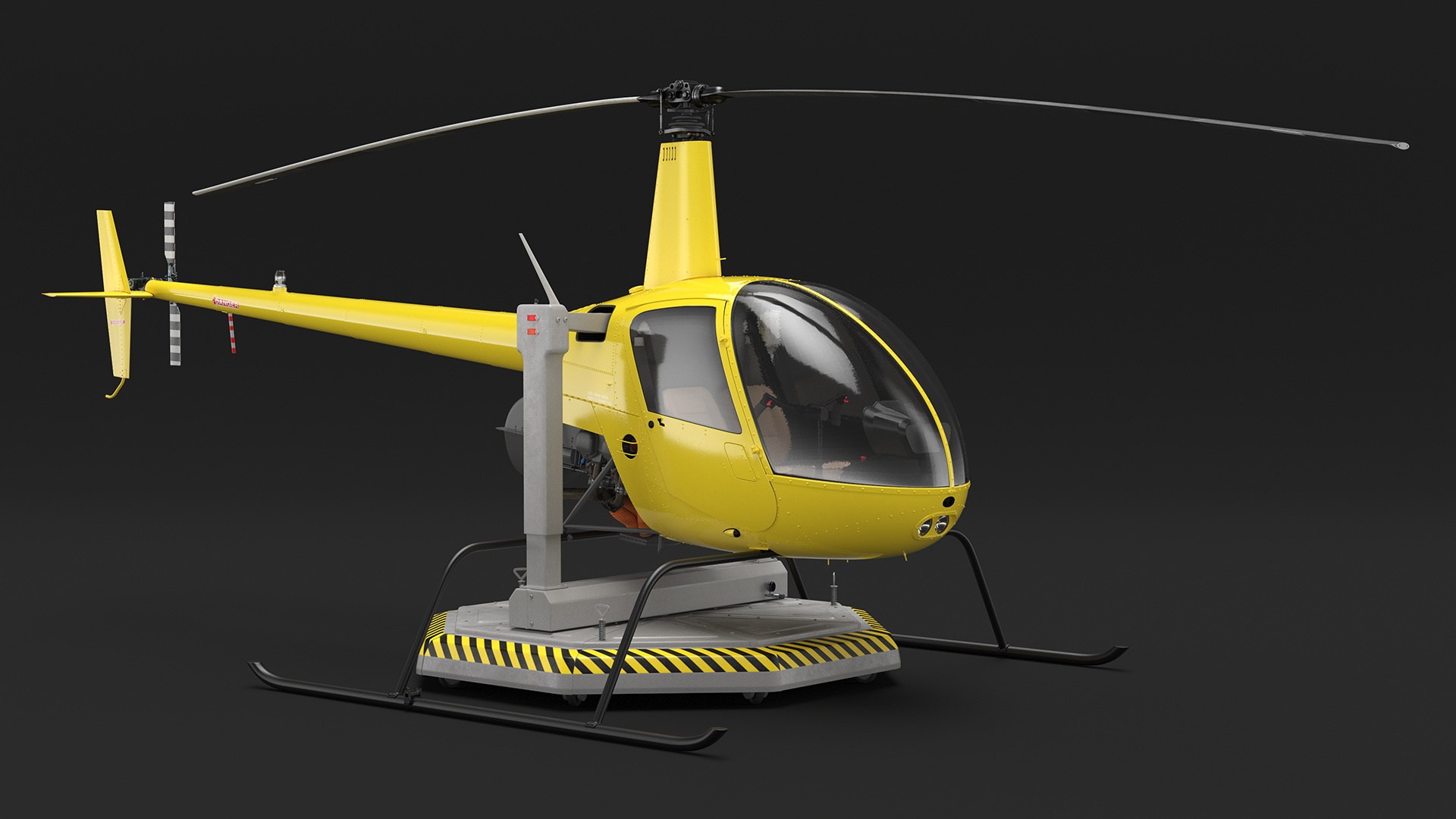 3D model Helicopter Simulator Yellow Rigged for Maya - TurboSquid 2123516