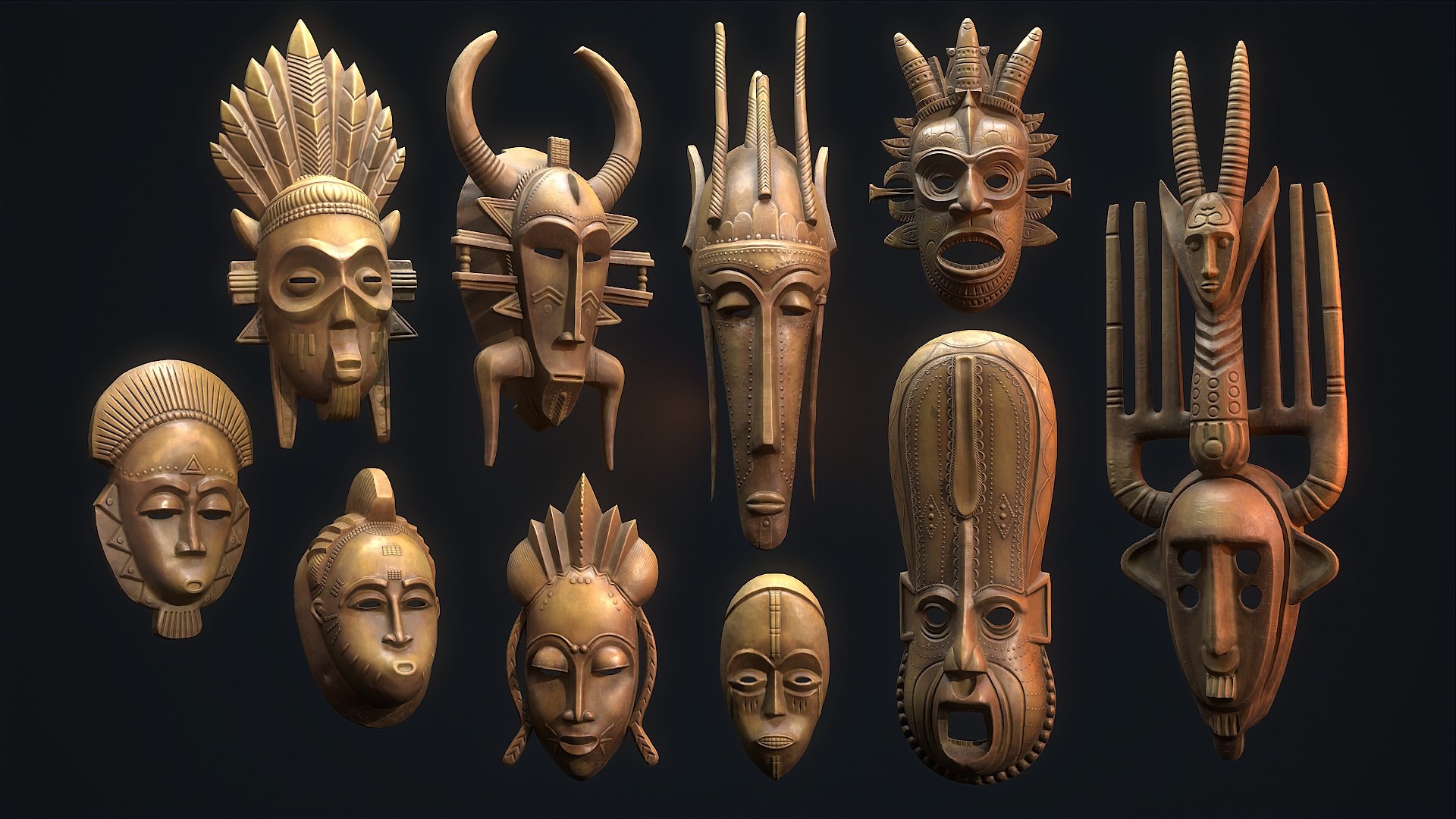 3D African Tribal Mask Model - TurboSquid 2174111