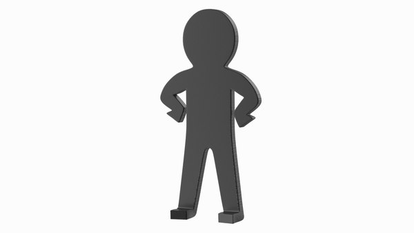 modelo 3d Plastic Stickman Confident Pose Black - TurboSquid 2112728