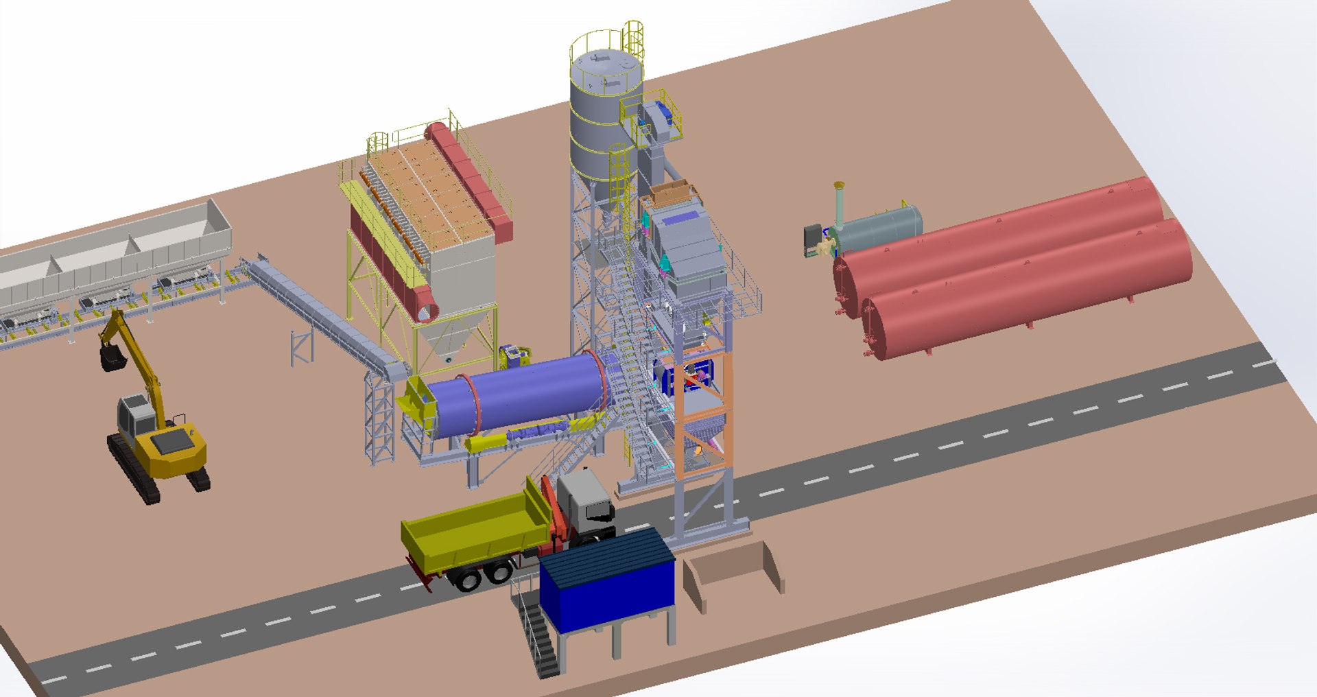 3D Model Asphalt Plant 160 Tons - TurboSquid 1470095