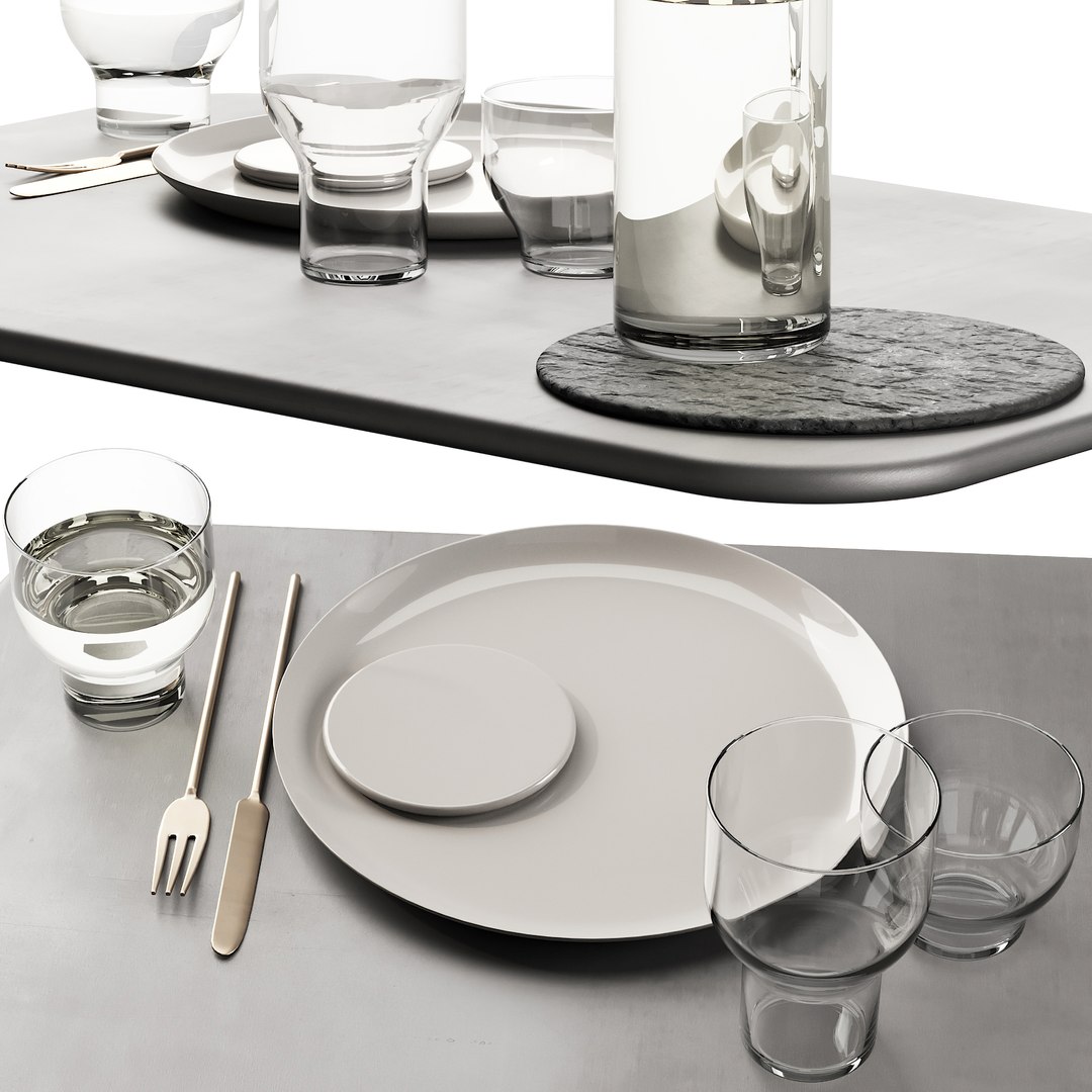 3D 138 Dishes Decor Set 11 Bottle Carafe P03 Model - TurboSquid 2038050