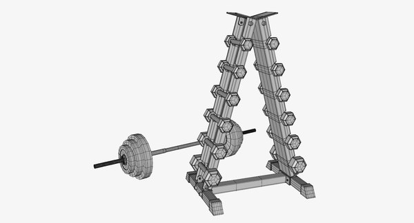 3D dumbbell rack model - TurboSquid 1406790