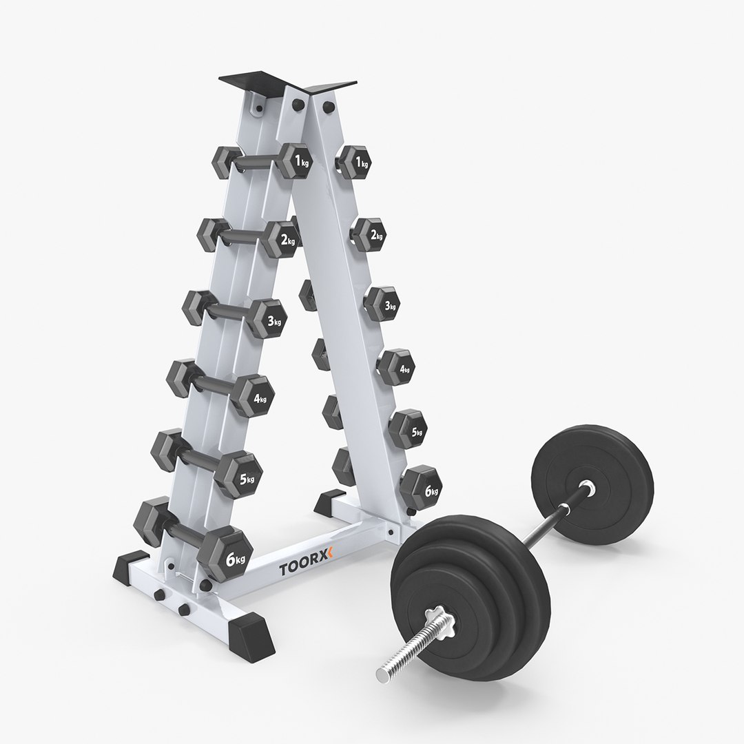 3D dumbbell rack model - TurboSquid 1406790