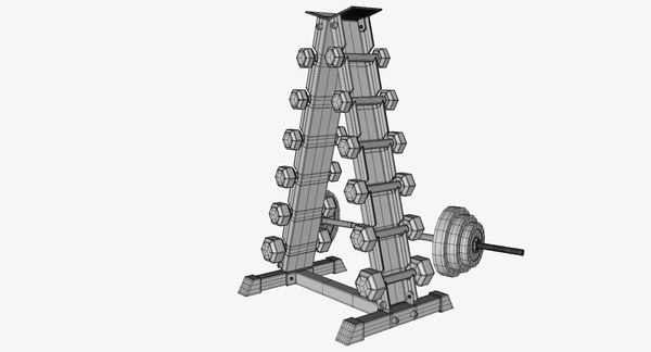 3D dumbbell rack model - TurboSquid 1406790