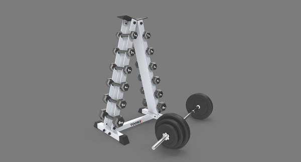 3D dumbbell rack model - TurboSquid 1406790