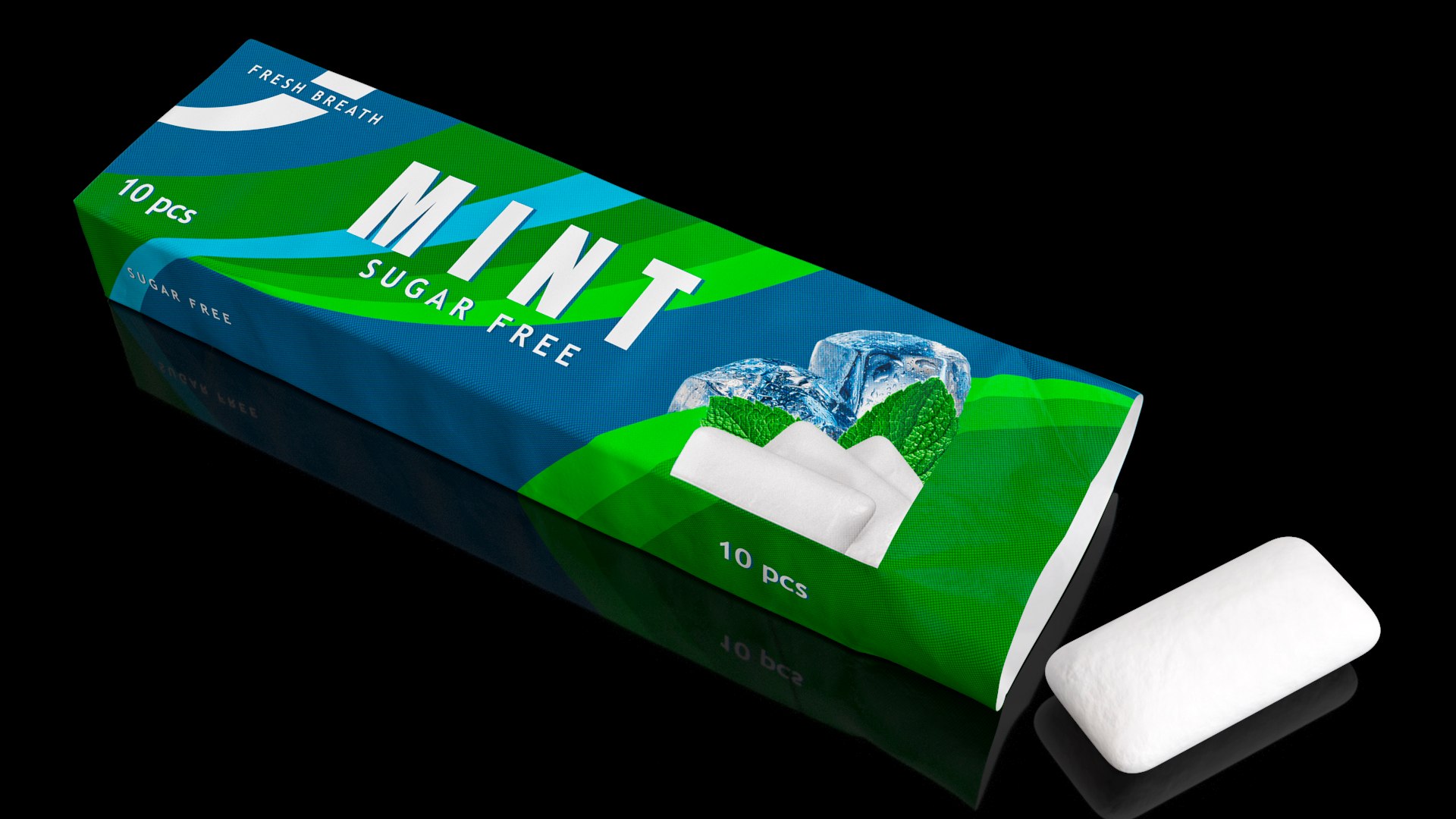 Chewing Gum Pack Open with Pad 3D model - TurboSquid 2044715