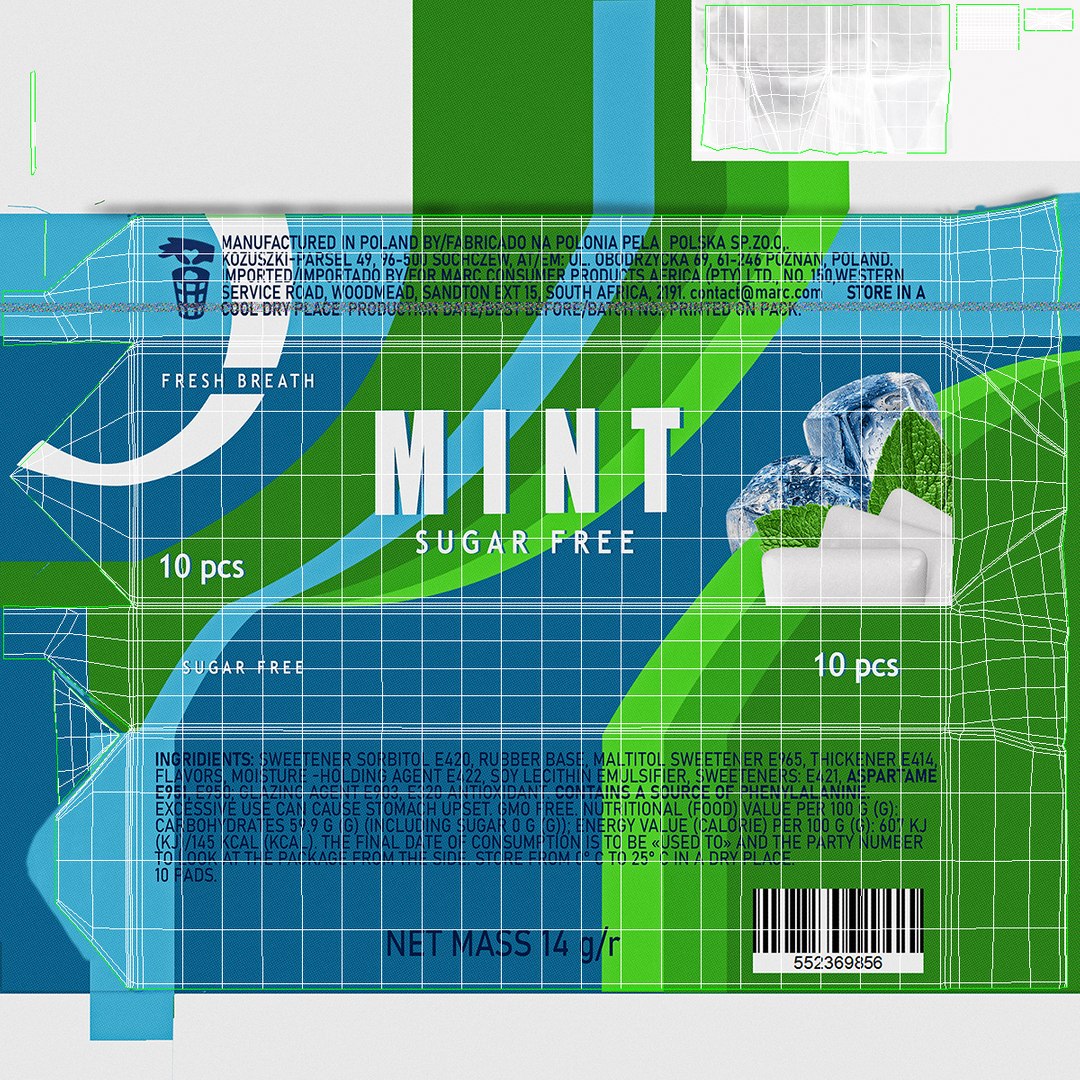 Chewing Gum Pack Open with Pad 3D model - TurboSquid 2044715