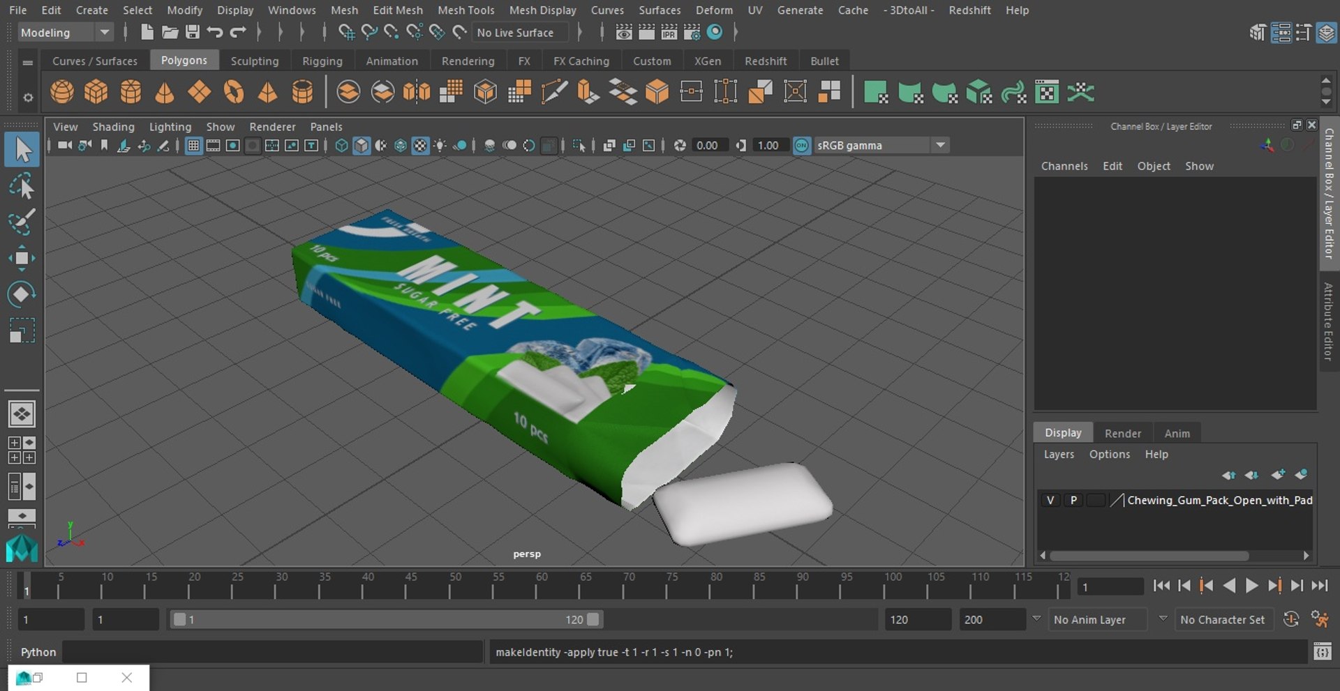 Chewing Gum Pack Open with Pad 3D model - TurboSquid 2044715