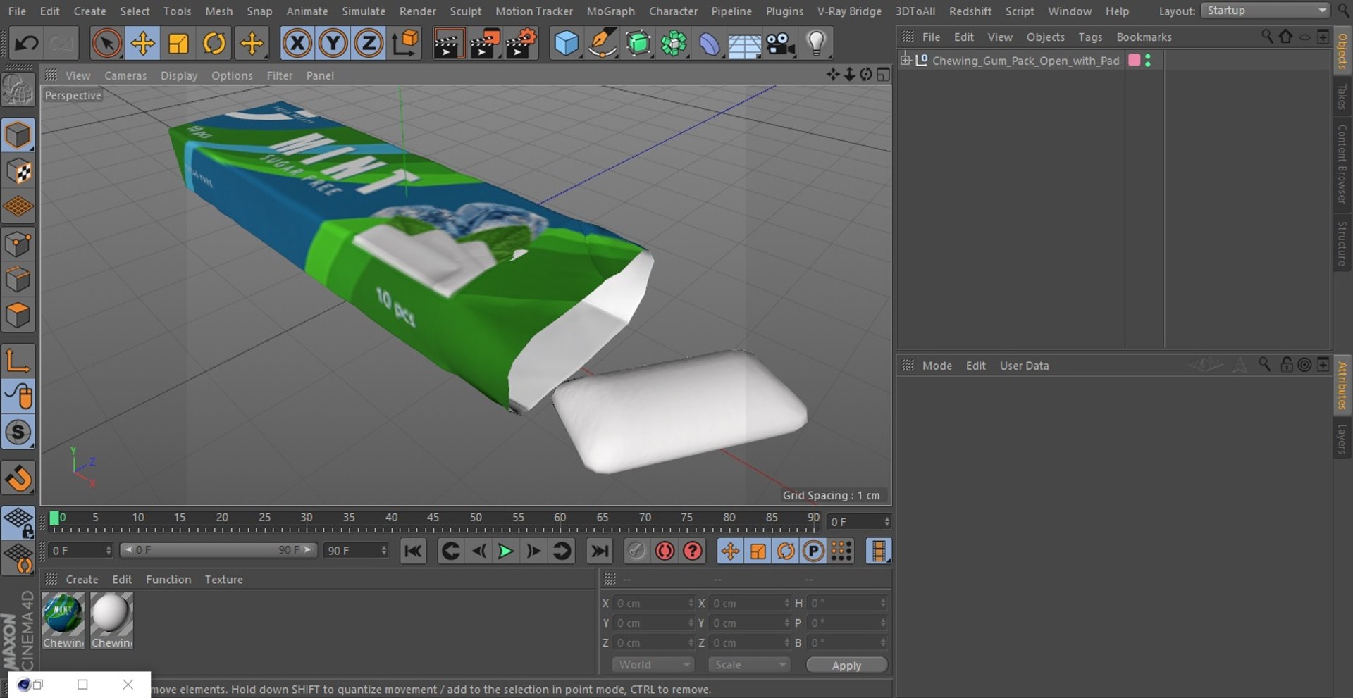 Chewing Gum Pack Open with Pad 3D model - TurboSquid 2044715