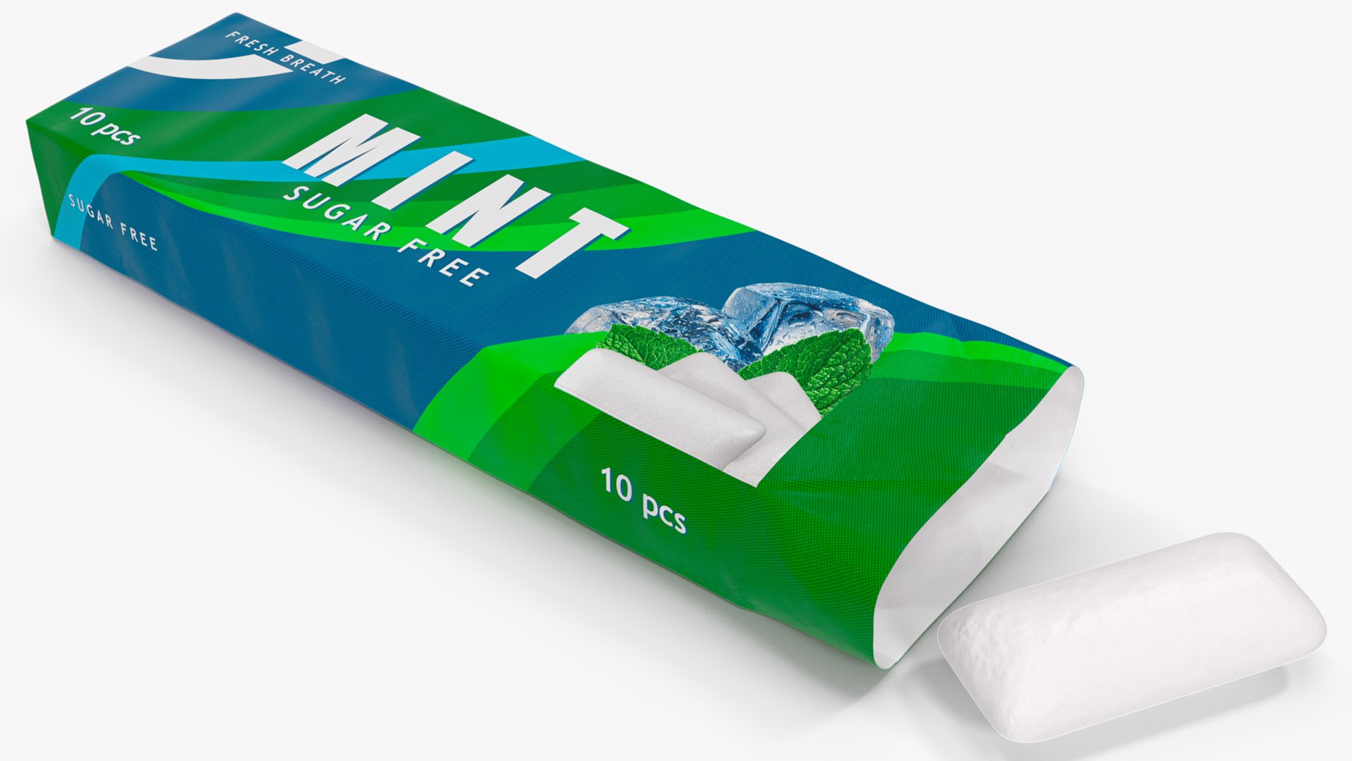 Chewing Gum Pack Open with Pad 3D model - TurboSquid 2044715