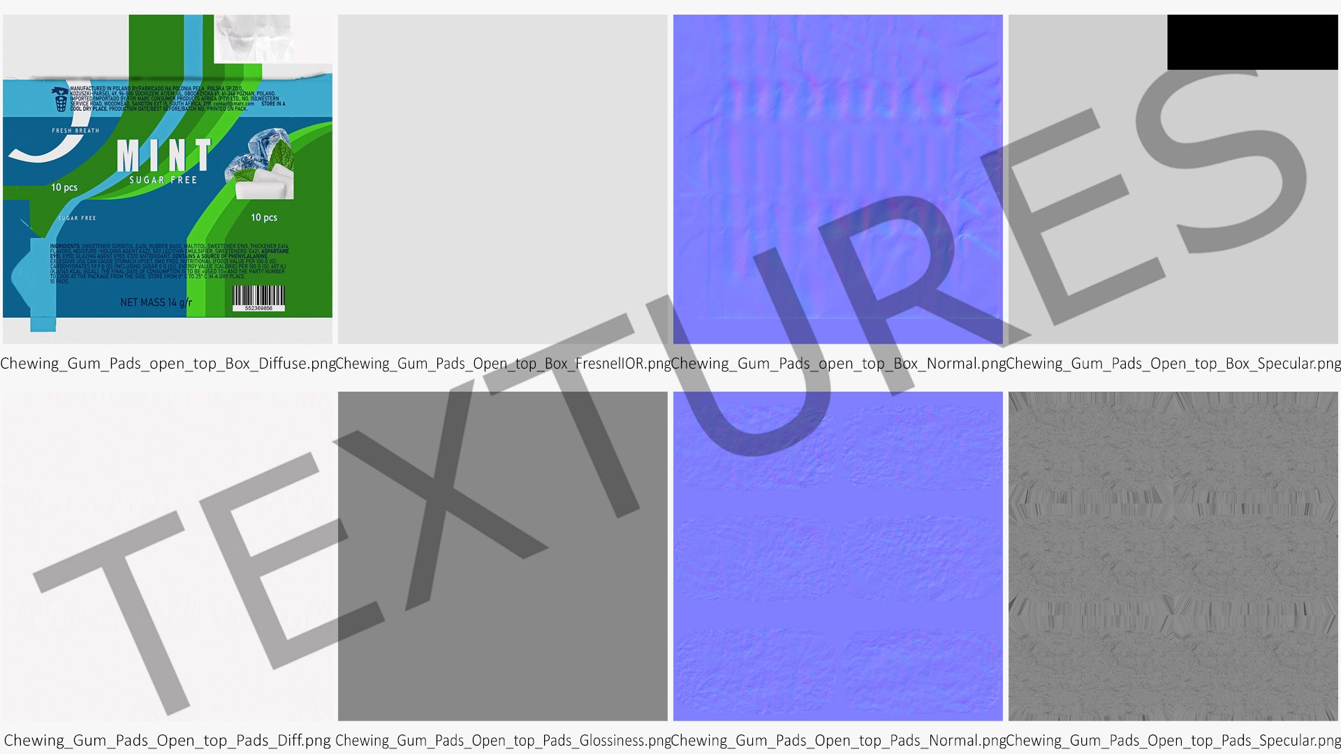 Chewing Gum Pack Open with Pad 3D model - TurboSquid 2044715