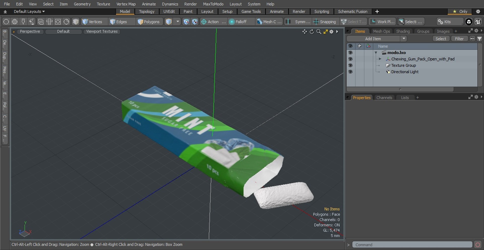 Chewing Gum Pack Open with Pad 3D model - TurboSquid 2044715
