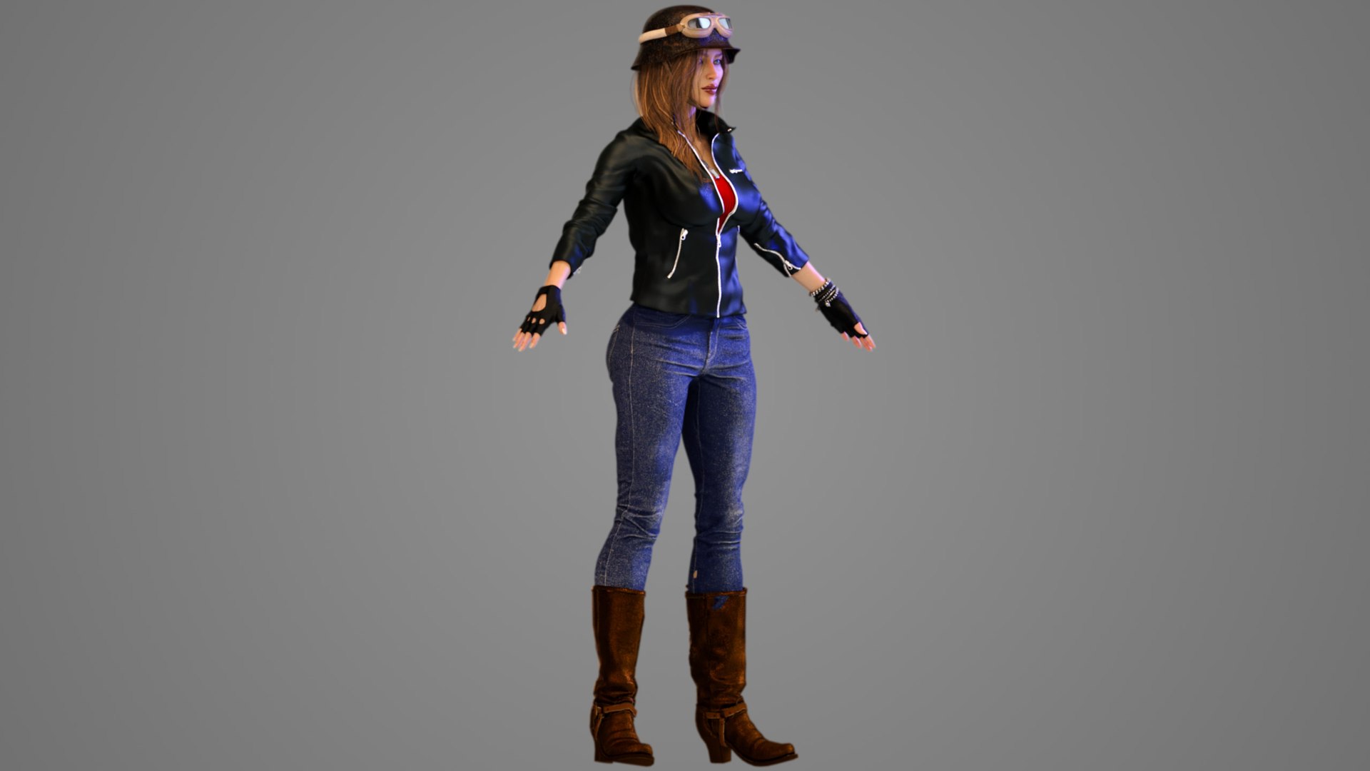 3D Model Biker Rider Girl - TurboSquid 2184511