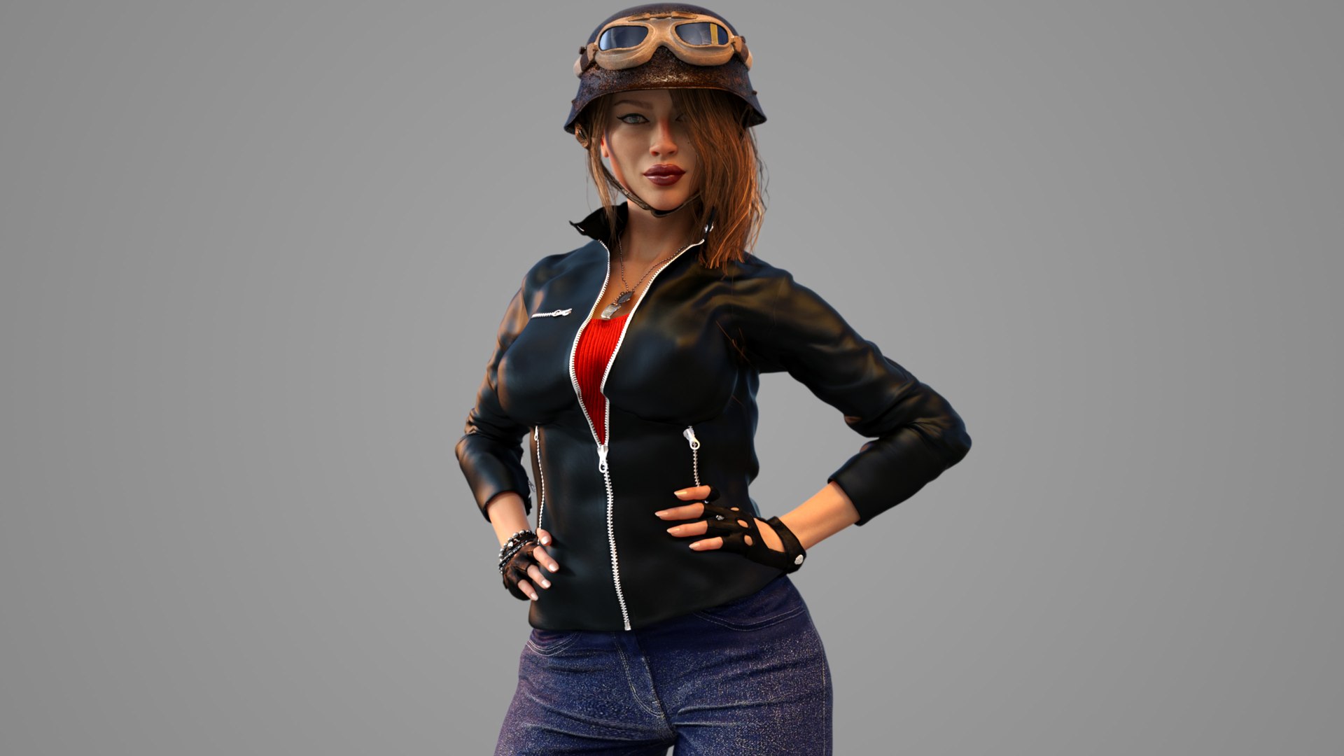 3D Model Biker Rider Girl - TurboSquid 2184511