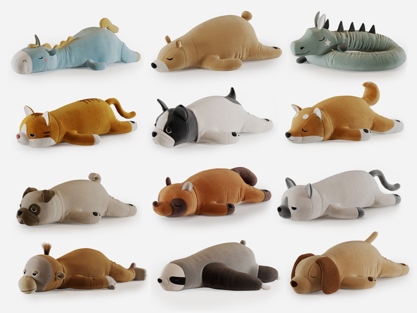 3D Pillows Hugging Toys Set - TurboSquid 2274320