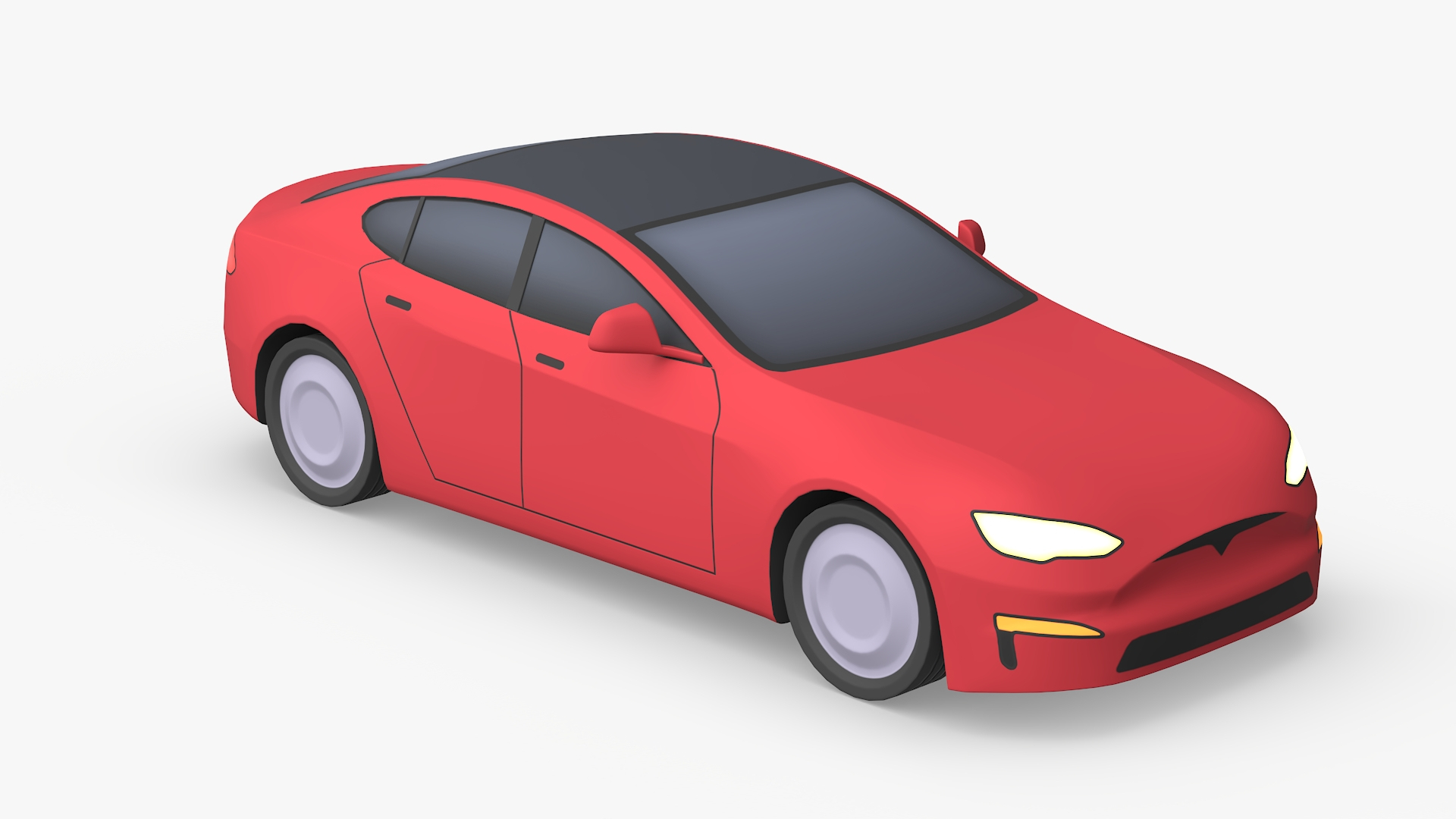 Cartoon Tesla Model S Rigged 3D Model - TurboSquid 2351958