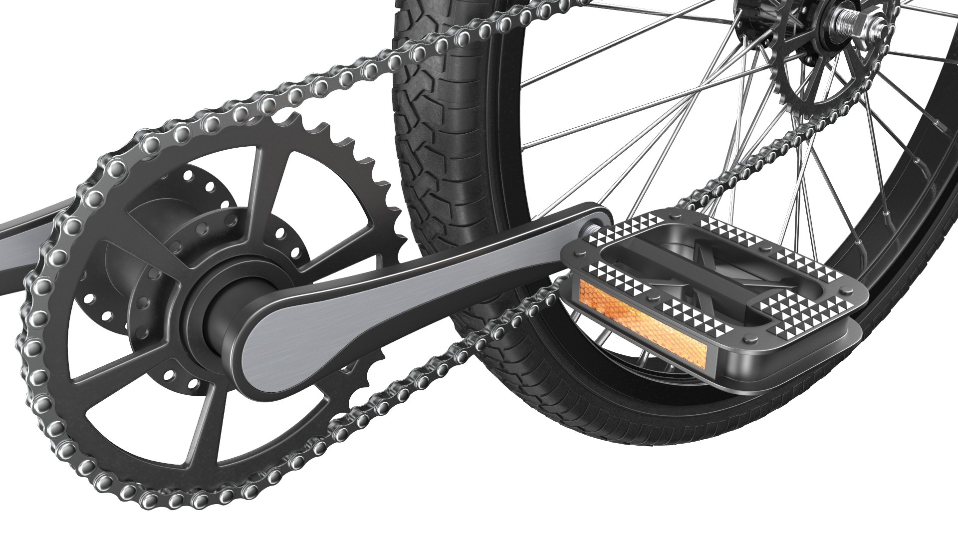 Bicycle Wheel With Pedals 3D Model - TurboSquid 1974599