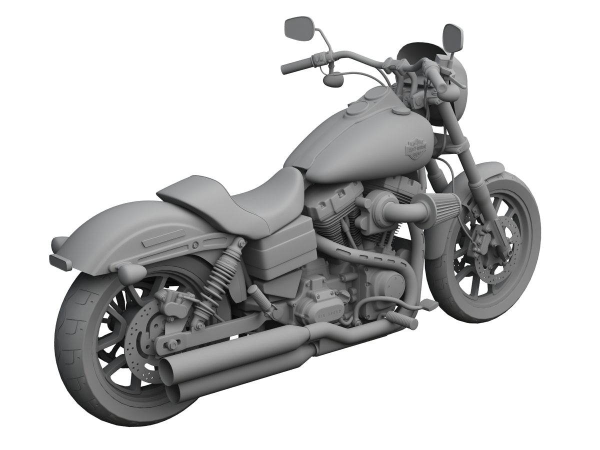 harley-davidson fxdl dyna rider 3d max