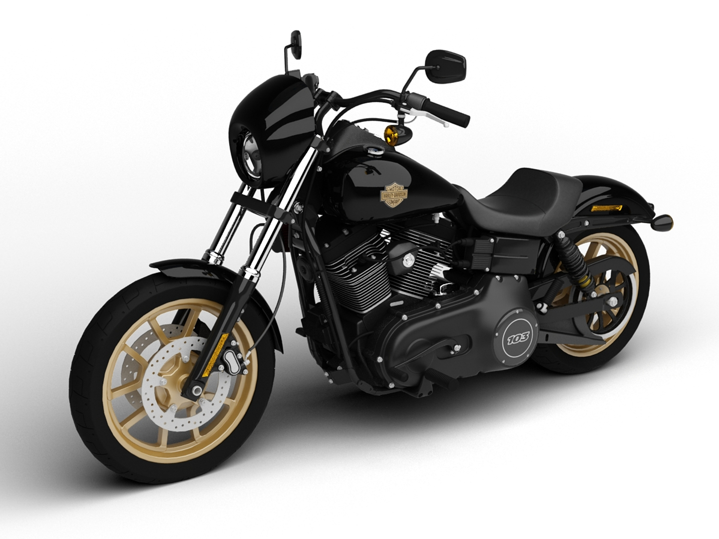 harley-davidson fxdl dyna rider 3d max
