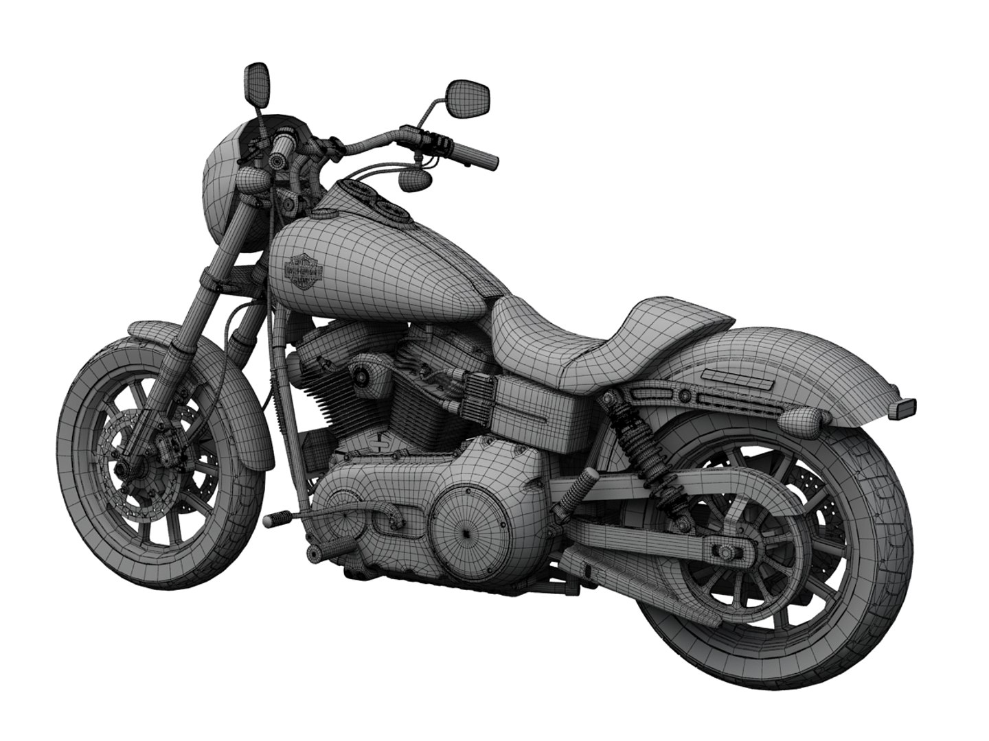 Harley-davidson Fxdl Dyna Rider 3d Max