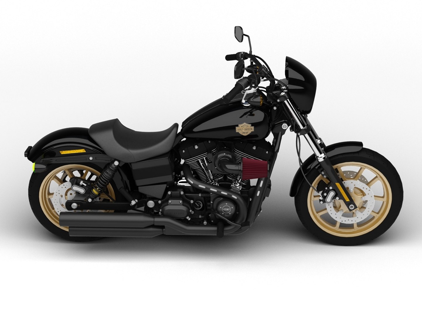 Harley-davidson Fxdl Dyna Rider 3d Max