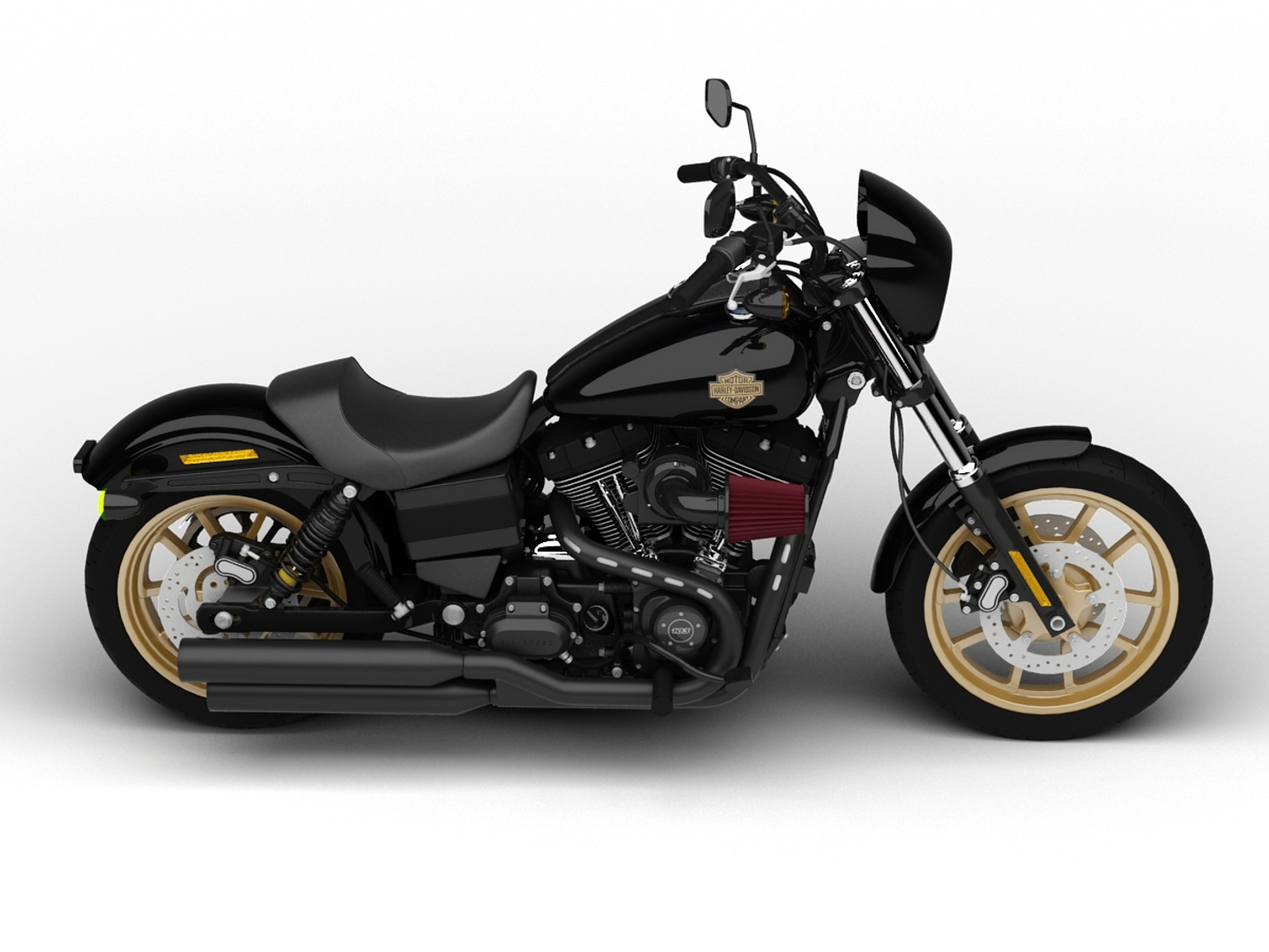 harley-davidson fxdl dyna rider 3d max