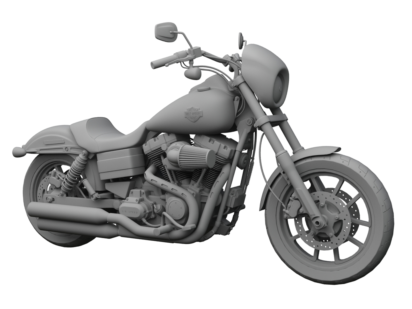 harley-davidson fxdl dyna rider 3d max