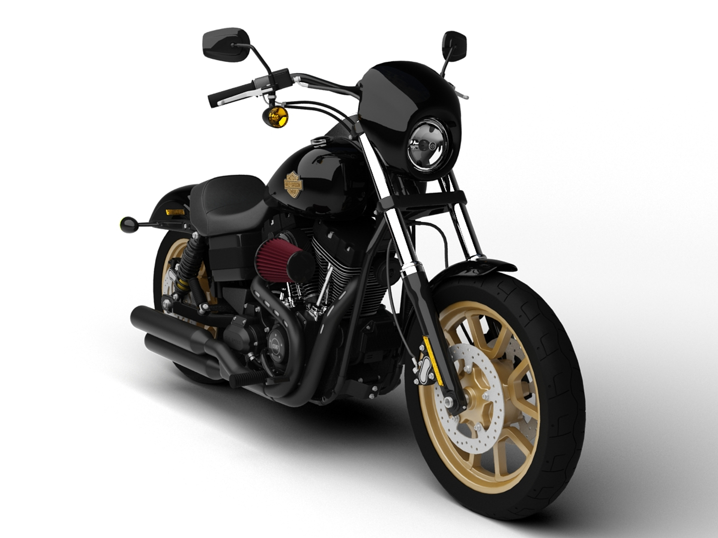 harley-davidson fxdl dyna rider 3d max