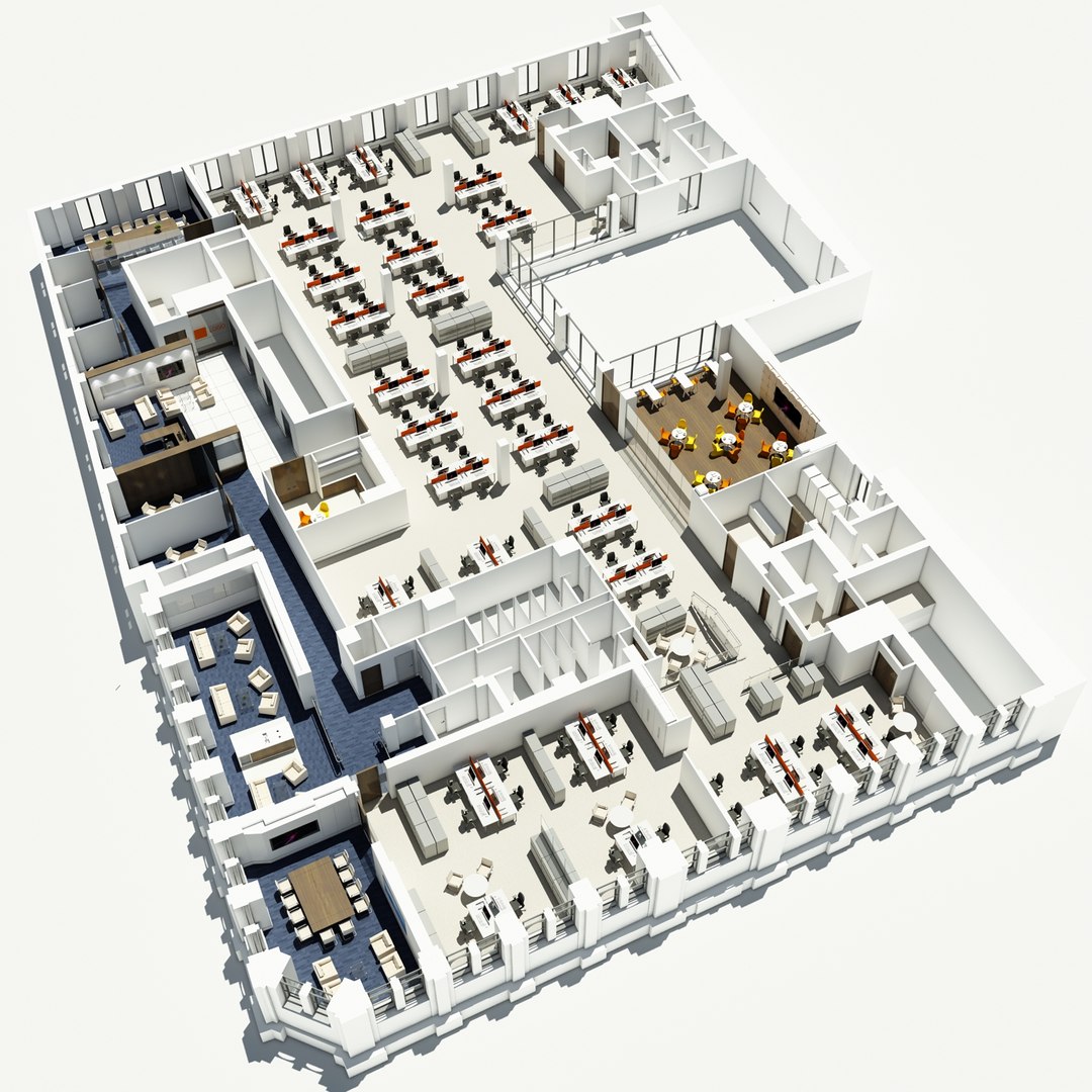 Office Plan 3d Model
