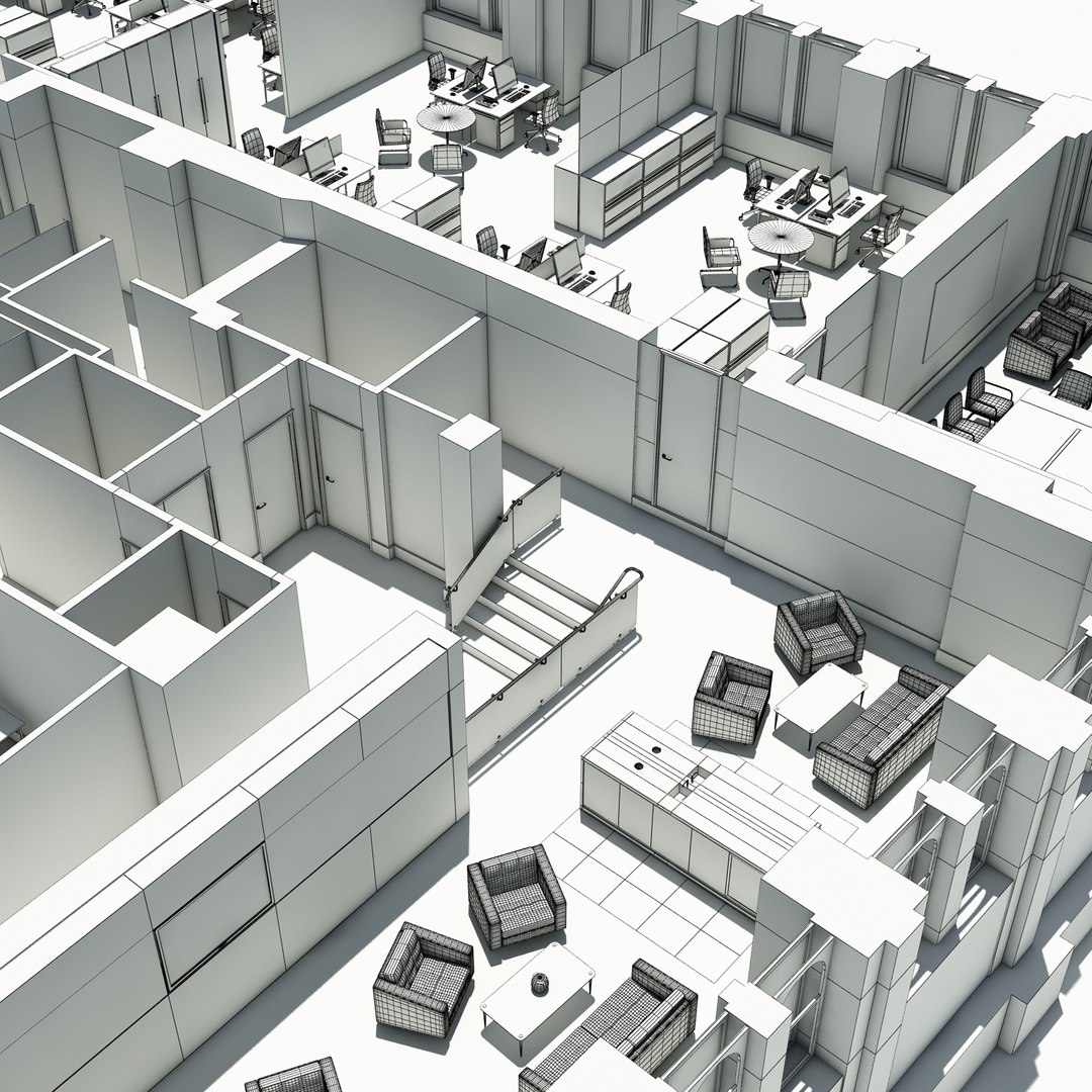 Office Plan 3d Model