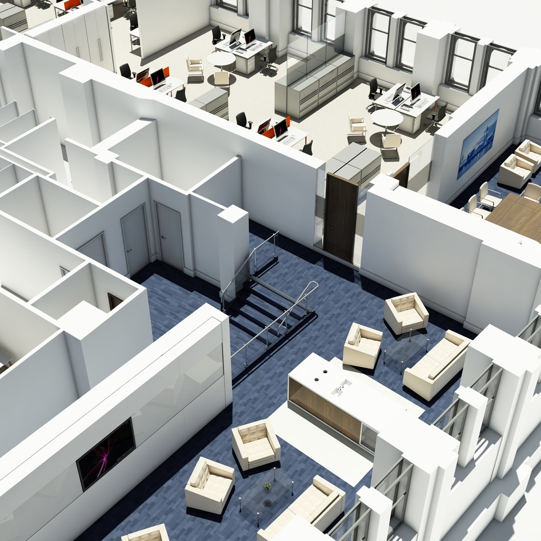 Office Plan 3d Model