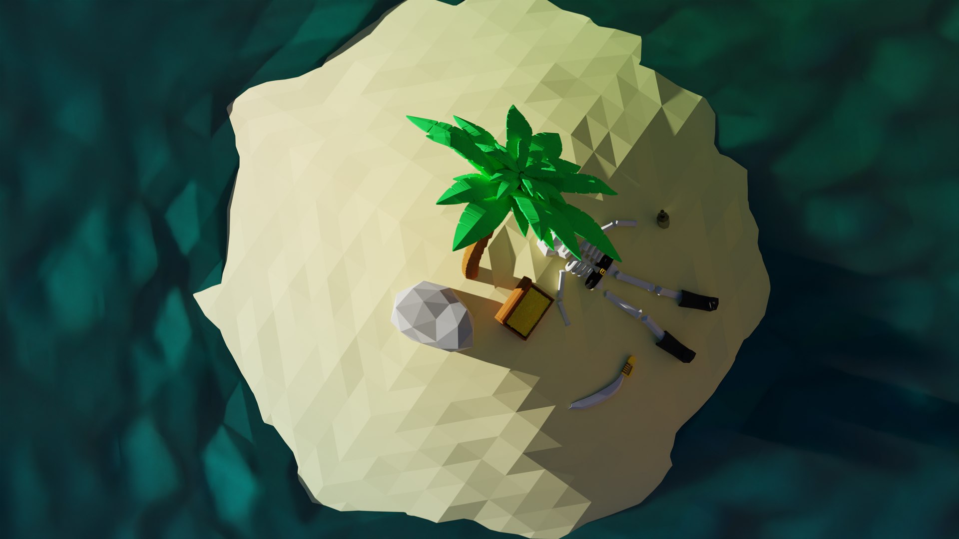 Low Poly Pirate Island 3D Model - TurboSquid 1911309