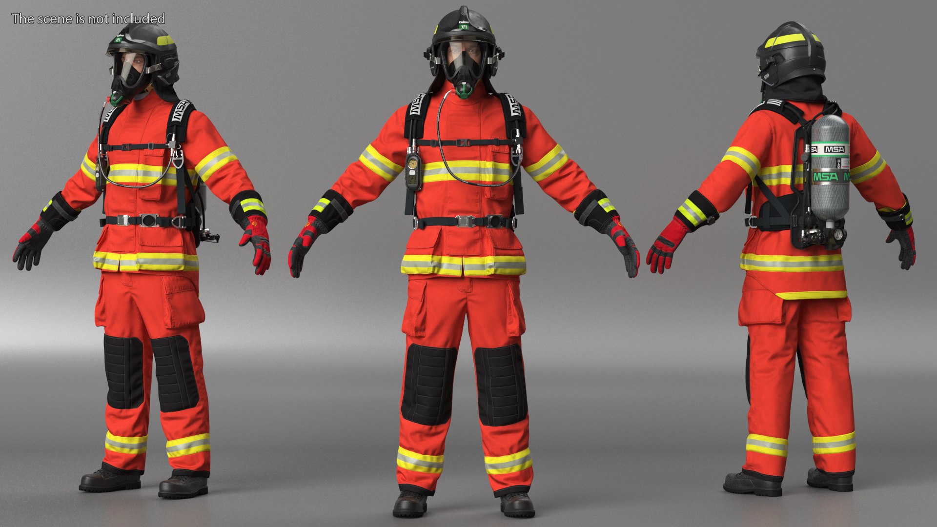 3D firefighter fully equipped fighter model - TurboSquid 1701510