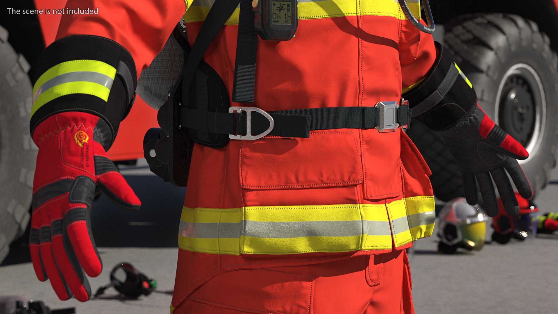 3D firefighter fully equipped fighter model - TurboSquid 1701510