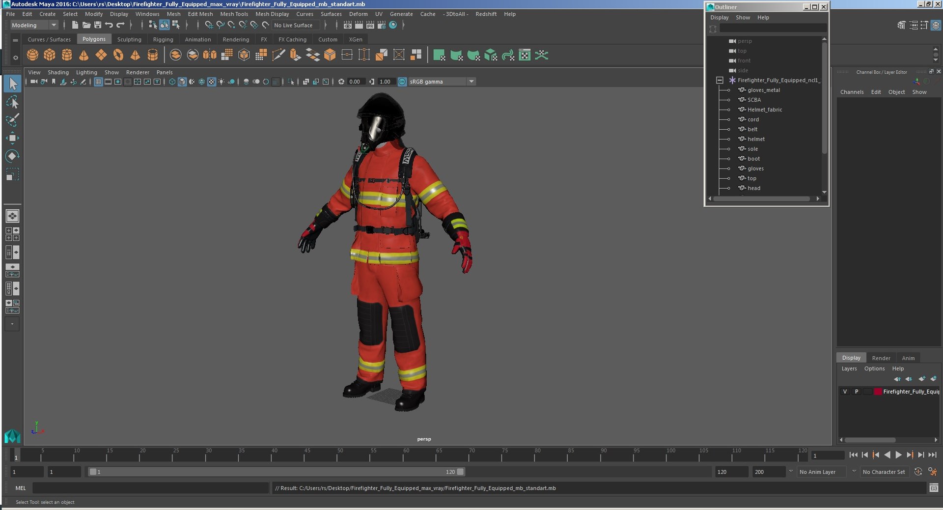 3D firefighter fully equipped fighter model - TurboSquid 1701510