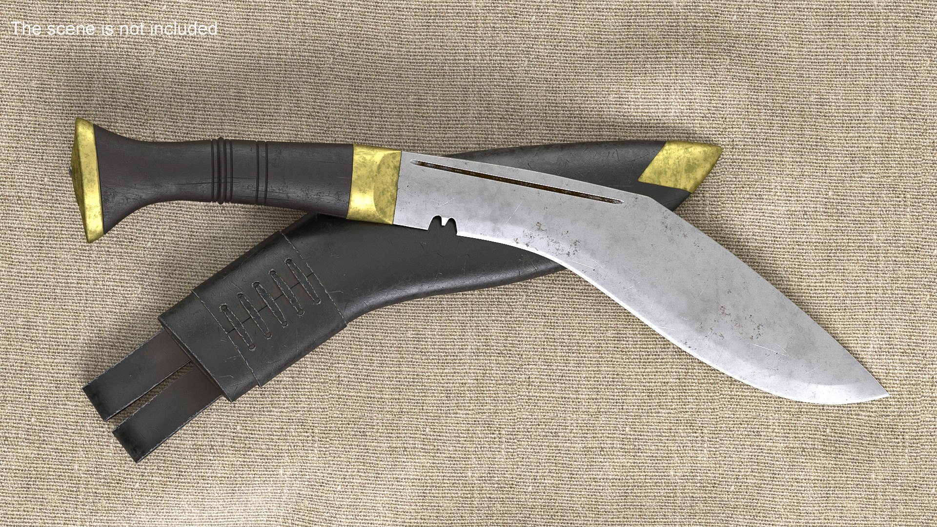 Old Classic Kukri Knife With Leather Sheath 3D Model - TurboSquid 2001688