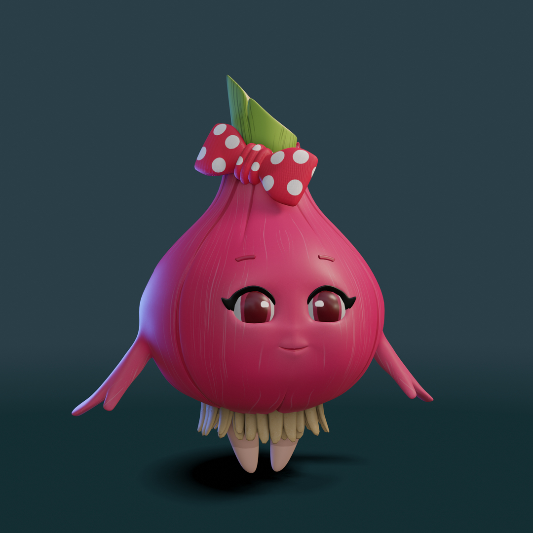 3D Red Onion 3D Character - TurboSquid 2202677